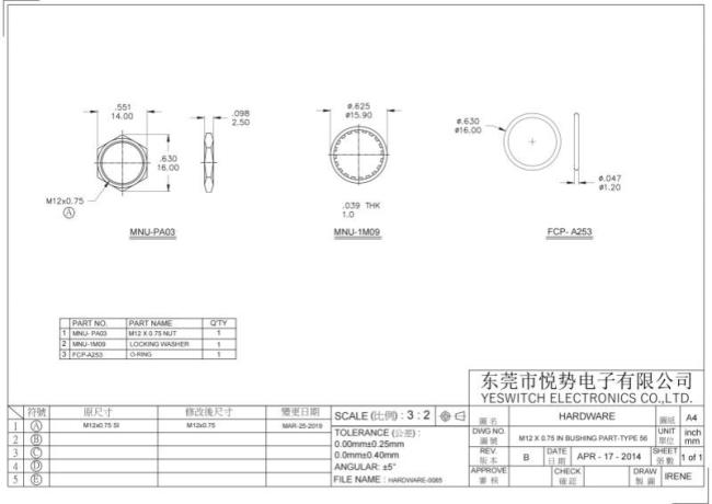 12mm IP67 Waterproof Plastic DOT Dome Push Button Switch