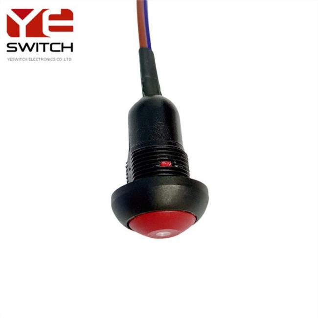 Waterproof 12mm Momentary Mini Round Push Button Switch with Wire