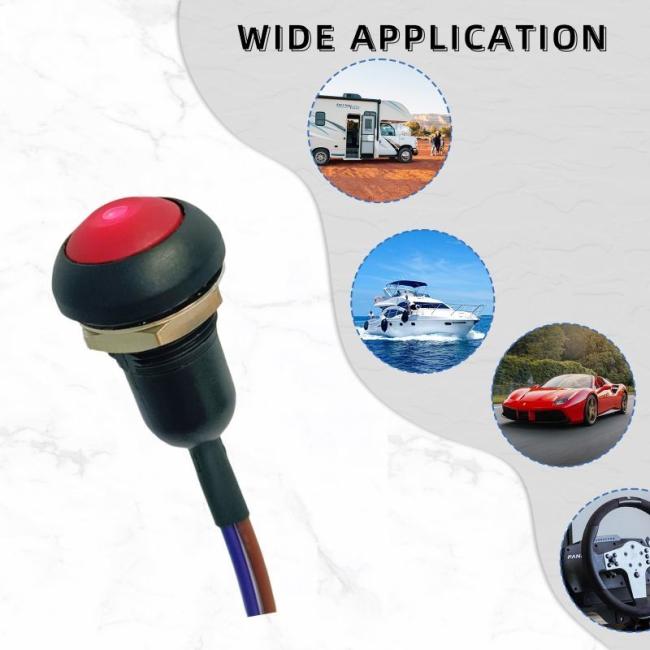 Waterproof 12mm Momentary Mini Round Push Button Switch with Wire