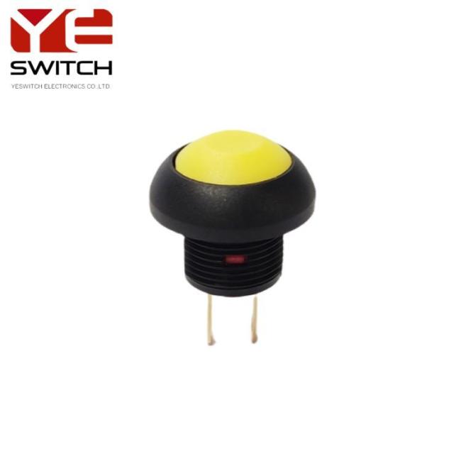 Yeswitch 12mm IP67 Automotive Push Button Switch with Yellow Cap
