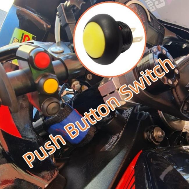 Yeswitch 12mm IP67 Automotive Push Button Switch with Yellow Cap