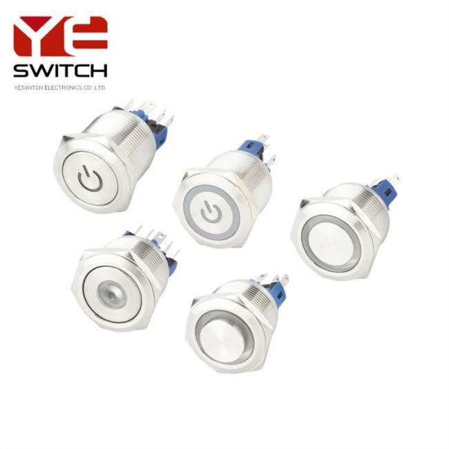 Yeswitch 22mm IP67 Sealed LED Metal Push Button Switch