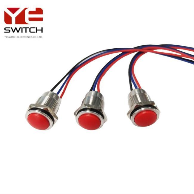 Yeswitch IP68 16mm Dust-Proof Waterproof Metal Silicone Button Switch