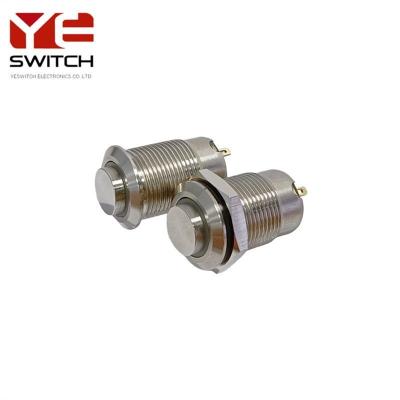China 12mm Mounting Metal Push Button Switch 1NO Latching Switch High Head for sale