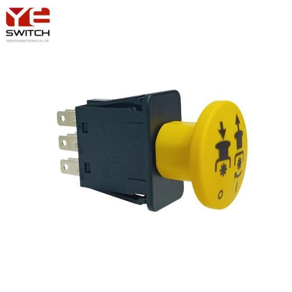 Quality Sealed Yellow Push Pull Button Switches Lawn Mower Seat Safety Switch 96VDC for sale