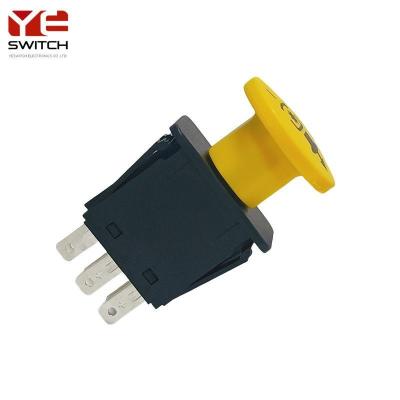 China Sealed Yellow Push Pull Button Switches Lawn Mower Seat Safety Switch 96VDC for sale