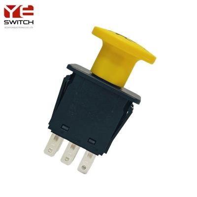 China Sealed Yellow Push Pull Button Switches Lawn Mower Seat Safety Switch 96VDC for sale