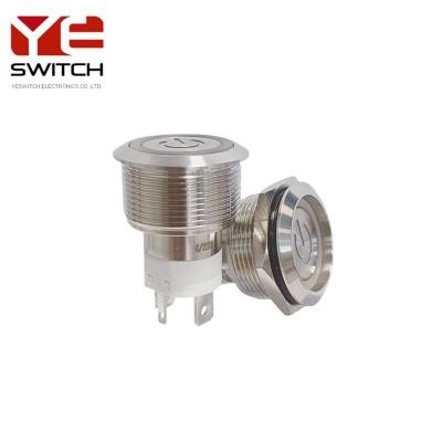 China 16A High Current Metal Push Button Switch IP67 Steel Push Button With Illuminated for sale
