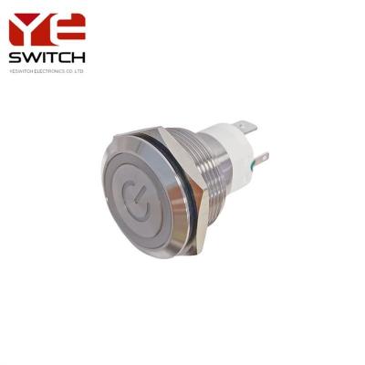 China 22mm 16A Metal Push Button Light Switch IP67 Push Button Switch Metal 3000VAC for sale