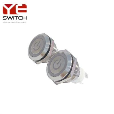 China 22mm 16A Metal Push Button Light Switch IP67 Push Button Switch Metal 3000VAC for sale