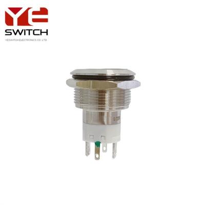 China 22mm 16A Metal Push Button Light Switch IP67 Push Button Switch Metal 3000VAC for sale