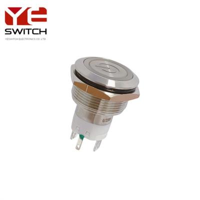 China 22mm 16A Metal Push Button Light Switch IP67 Push Button Switch Metal 3000VAC for sale