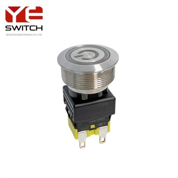 Quality 16A High Current Metal Push Switch Medical Push Button Self Locking for sale