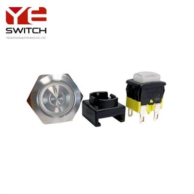 China 16A High Current Metal Push Switch Medical Push Button Self Locking for sale