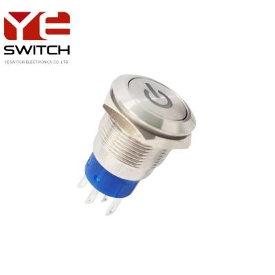 China 19mm Momentary Metal Push Button Switch ODM Normally Closed Push Button 500VDC for sale