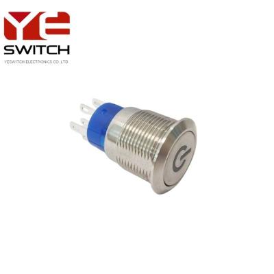 China 19mm Momentary Metal Push Button Switch ODM Normally Closed Push Button 500VDC for sale