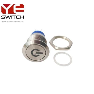 China 19mm Momentary Metal Push Button Switch ODM Normally Closed Push Button 500VDC for sale