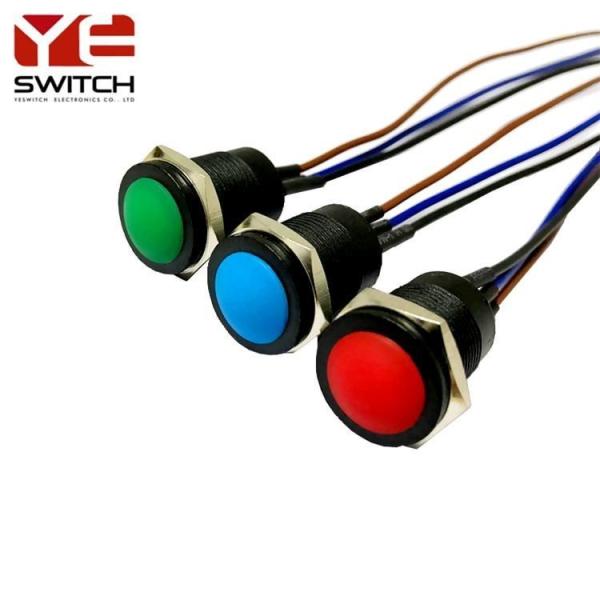 Quality 16mm Illuminated Metal Push Button Switch IP68 Waterproof Metal Emergency Stop Button for sale