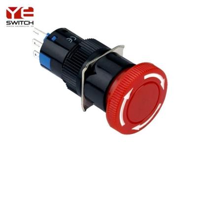 China IP65 22.2mm  Illuminated Push Button CE Latching Emergency Stop Switch for sale