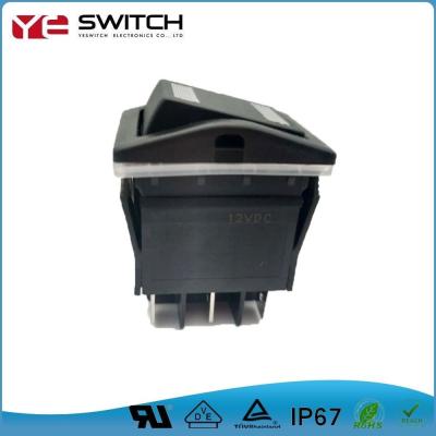 China IP67 Waterproof Built-in Electronic Power Switch Illuminated Light Automotive Push Button Micro Rocker Switch for Marine Parts for sale