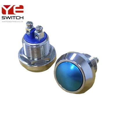 China 12mm Waterproof Push Button Double Pole  Metal Pushbutton Momentary Switch for sale