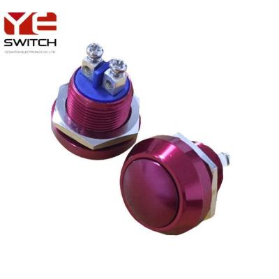 China 12mm Waterproof Push Button Double Pole  Metal Pushbutton Momentary Switch for sale