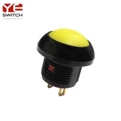 China Threaded Bushing Mini Waterproof Momentary Push Button Switch Yellow Normally Open 2N for sale
