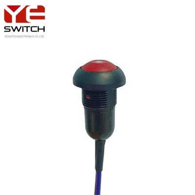 China Water Resistant 12mm Momentary Button Mini Round Wired Round Push Button Switch for sale
