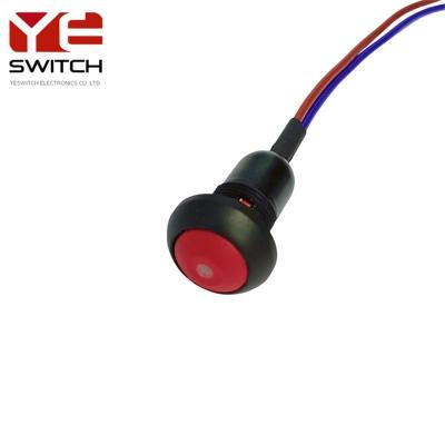 China Water Resistant 12mm Momentary Button Mini Round Wired Round Push Button Switch for sale