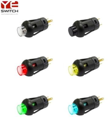 China 8mm Green Illuminated Push Button Round Spst Momentary Switch 500VAC for sale