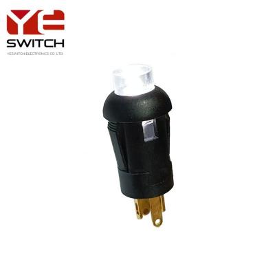 China 8mm Green Illuminated Push Button Round Spst Momentary Switch 500VAC for sale