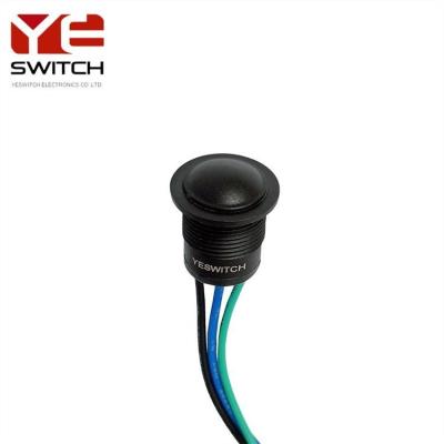 China Black Momentary Push Button Switch 2A Anti Vandal Panel Mount Push Button Switch for sale