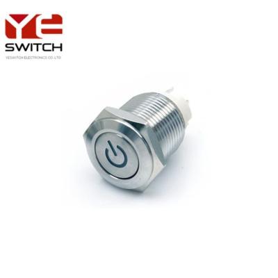 China Anti Vandal Metal Push Button 16mm Electrical Buttons And Switches For Housewares for sale