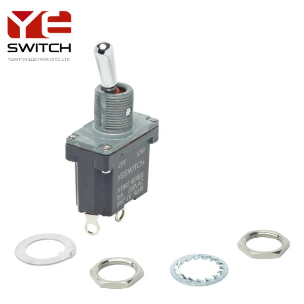 Quality Metal Handle Toggle Switch SPST OFF-(ON) Solder Terminal For Heavy-Duty for sale