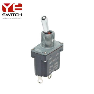 China Metal Handle Toggle Switch SPST OFF-(ON) Solder Terminal For Heavy-Duty Machinery for sale