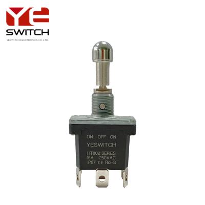 China Metal Toggle Switch ON-OFF-ON Locking Handle PC Terminal For Agriculture Equipment for sale