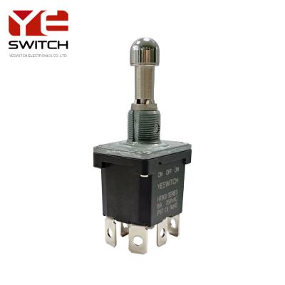 China Metal Toggle Switch ON-OFF-ON Locking Handle PC Terminal For Agriculture Equipment for sale