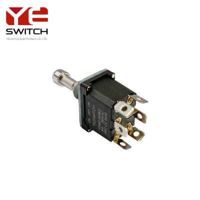 China Metal Toggle Switch ON-OFF-ON Locking Handle PC Terminal For Agriculture Equipment for sale