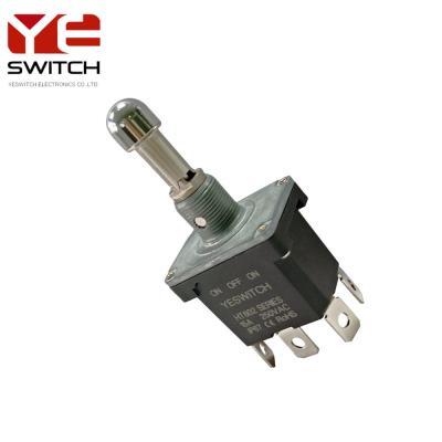 China ON-OFF-ON Metal Toggle Switch PC Terminal With Metal Locking Handle For Cranes for sale