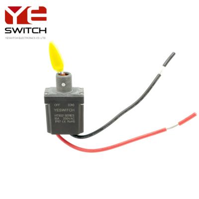 China SPST Off-(ON) Metal Toggle Switch Yellow Booted Handle Rubber Terminal for sale