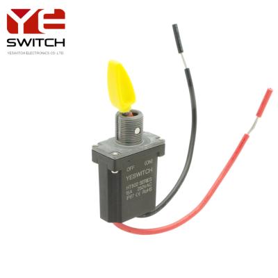 China SPST Off-(ON) Metal Toggle Switch Yellow Booted Handle Rubber Terminal for sale