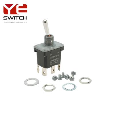 China 125VAC DPST Push Button Switch Metal Handle Heavy Equipment Push On Off Switch for sale