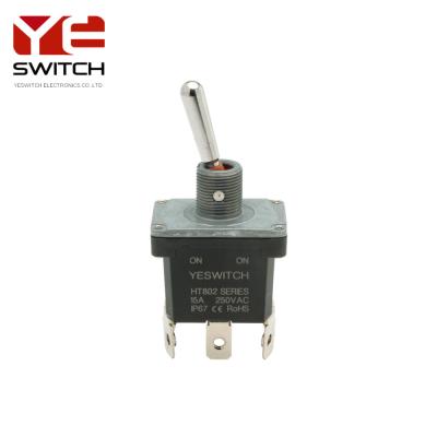 China 125VAC DPST Push Button Switch Metal Handle Heavy Equipment Push On Off Switch for sale