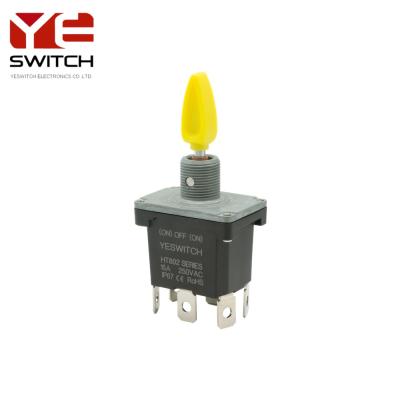 China Bright Yellow Industrial Toggle Switch 15A Booted Handle Momentary On Toggle Switch for sale