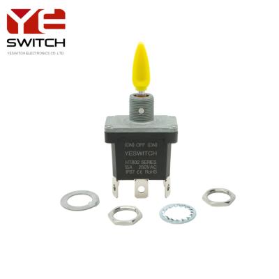 China Bright Yellow Industrial Toggle Switch 15A Booted Handle Momentary On Toggle Switch for sale