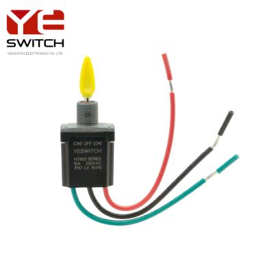 China Yellow Booted Handle Industrial Toggle Switch With Rubber Terminal  for sale