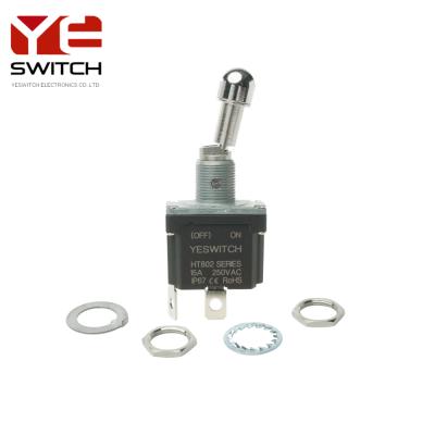 China SPST 2 Pin PC Terminal Industrial Metal Toggle Switch Self-locking Type for sale