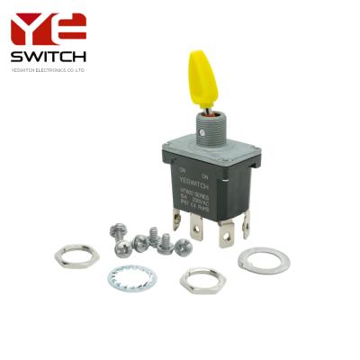 Cina Due posizioni ON-ON Metallo toggle Switch 15A 28V doppio palo con maniglia giallo stivale in vendita