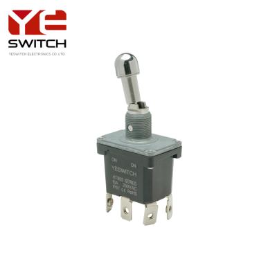 China Double Pole Industrial Metal Toggle Switch With Locking Handle For Excavator for sale