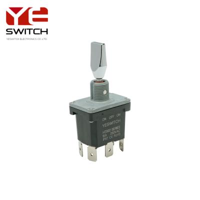 China ON-OFF-ON Industrial Metal Toggle Switch With PC Terminal For Loader for sale